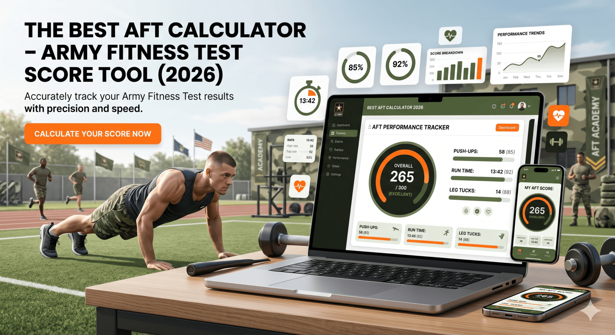Best AFT Calculator – Army Fitness Test Score Tool (2026)